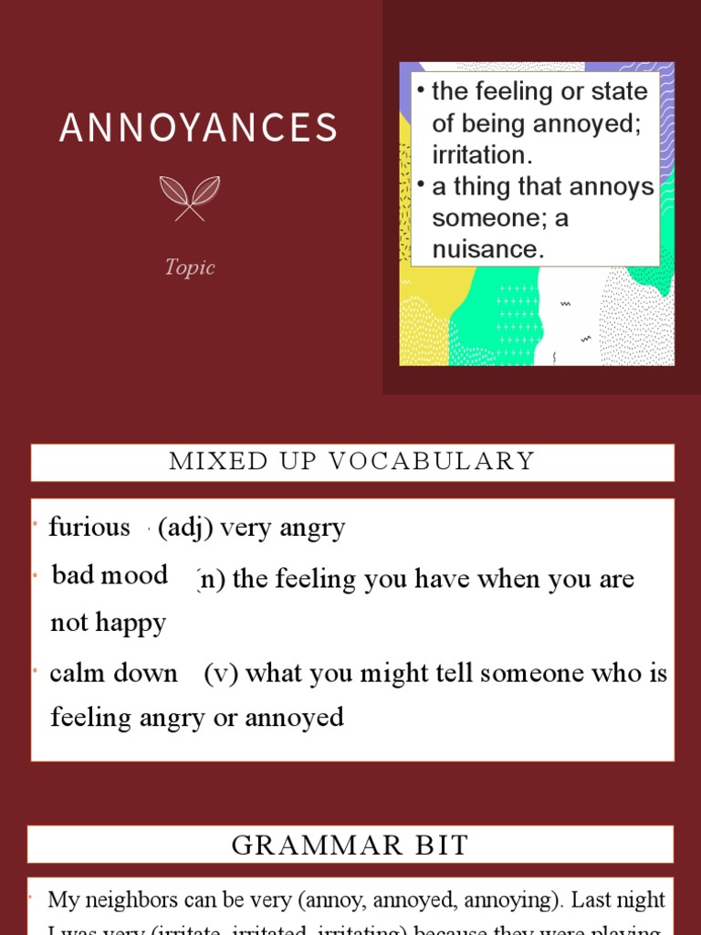 ANNOYANCES | PDF