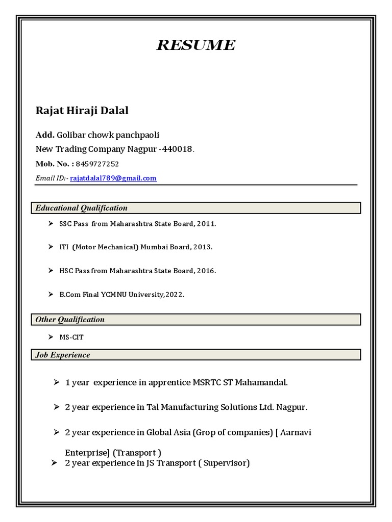 Rajat Resume. | PDF