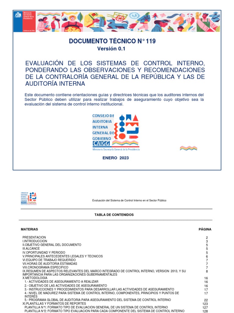 Documento - Tecnico #119 - Control-Interno-2023 | PDF | Auditoría | Evaluación