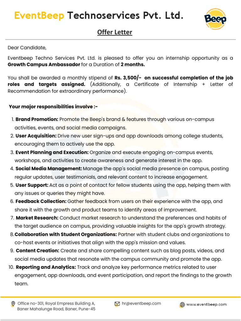 Campus Ambassador - EventBeep - OL | PDF | Social Media | Popular ...