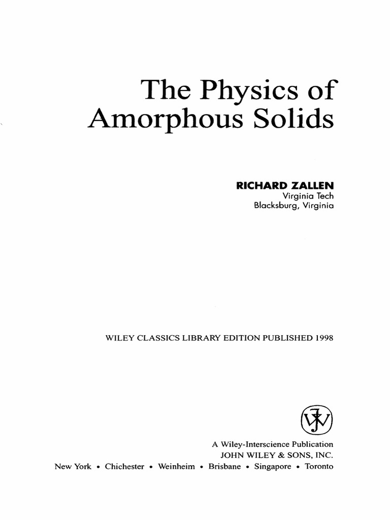 Vdoc.pub the Physics of Amorphous Solids | PDF