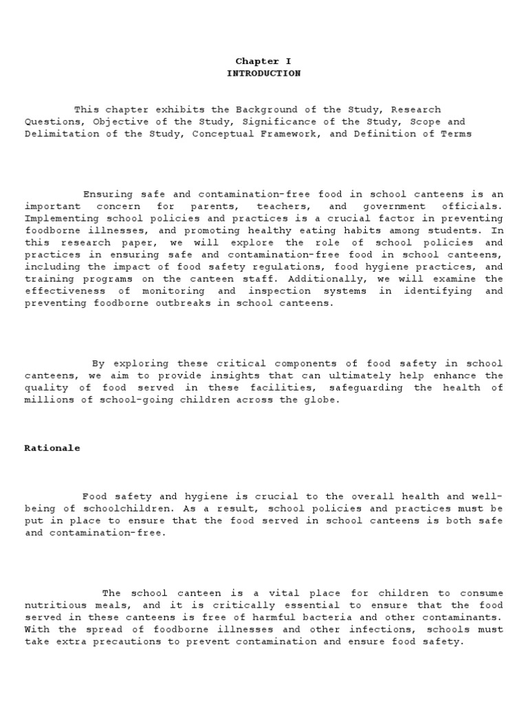 Practical Research 1 Group 1 | PDF | Food Safety | Hygiene
