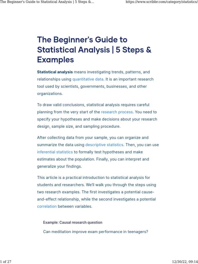 Beginner's Guide to Statistical Analysis | PDF | Statistics ...