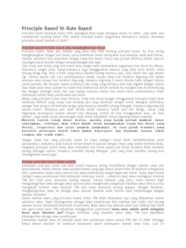 Principle Based Vs Rule Based | PDF