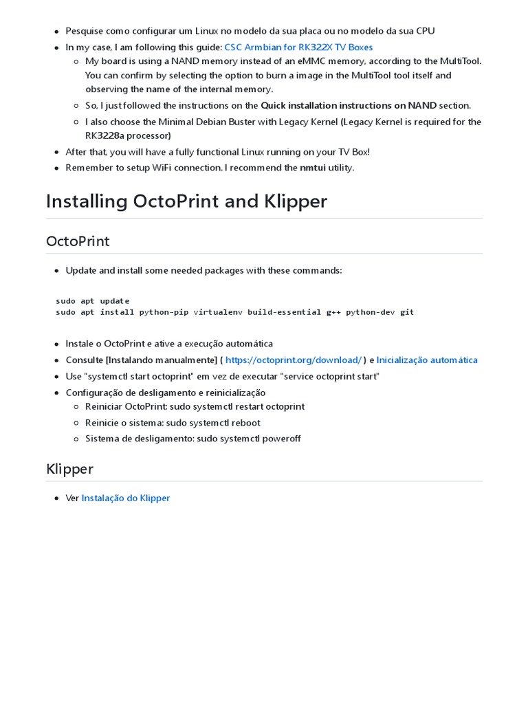 Installing Octoprint and Klipper | PDF | Home & Garden | Technology & Engineering