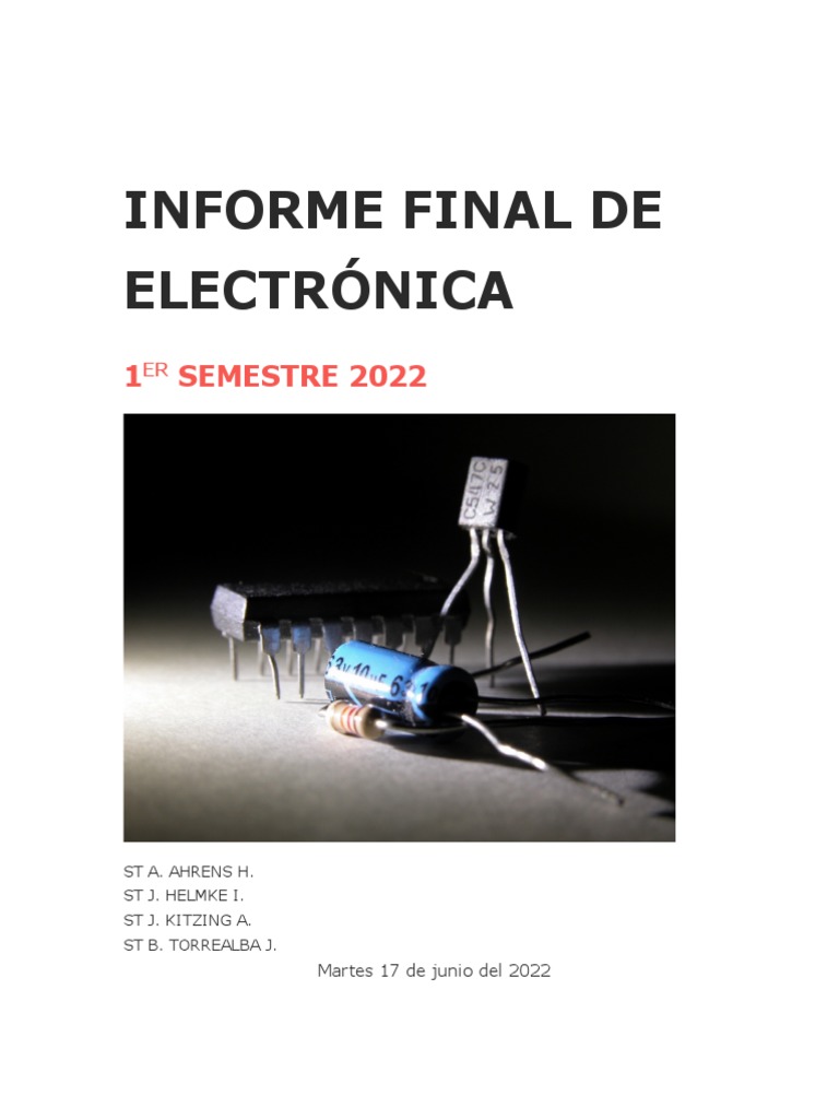 Informe Final Laboratorios | PDF | Diodo | Transistor