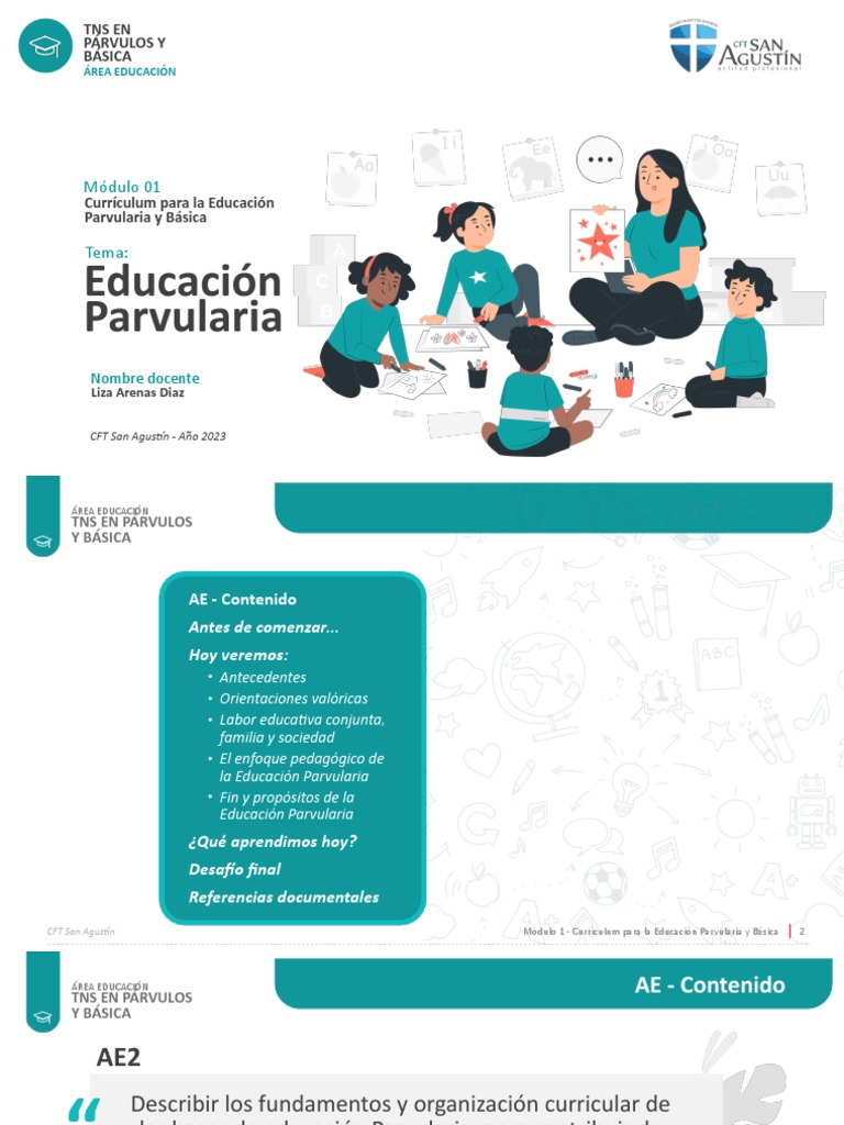 Semana 5 Edcuación Parvularia Parte 1(1) | PDF | Educación de la ...