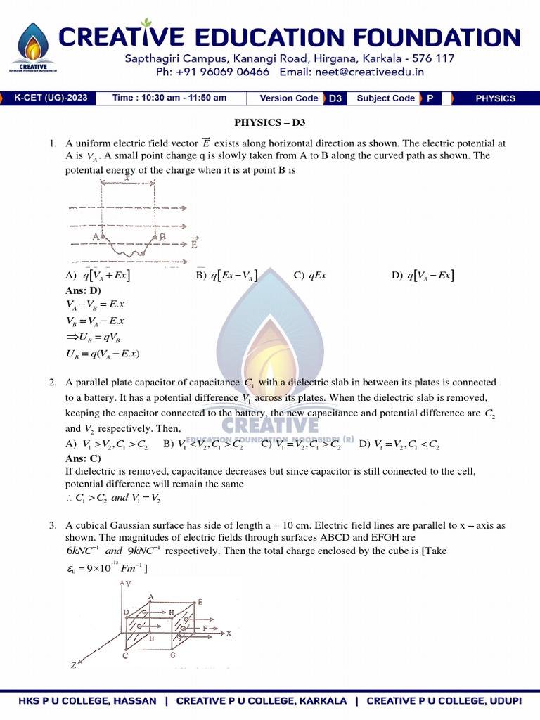 Physics - Detailed Solutions | PDF | Electronvolt | P–N Junction