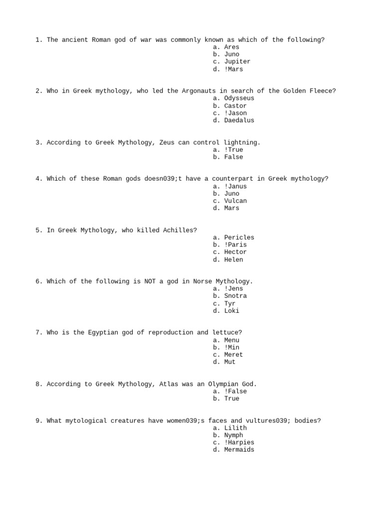 LAT205 Worksheet 4 | PDF | Greek Mythology | Hera
