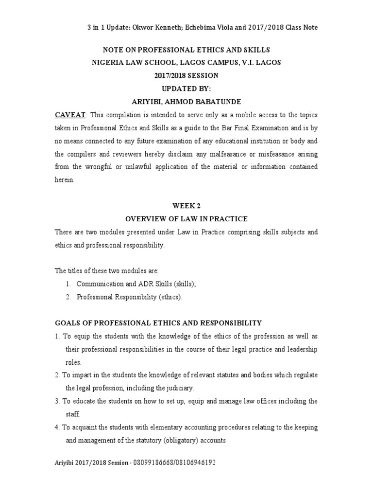 Ethics Notes | PDF | Barrister | Mediation