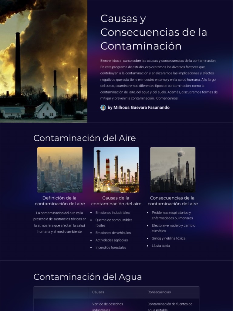 Causas y Consecuencias de La Contaminacion | PDF | Contaminación | La ...