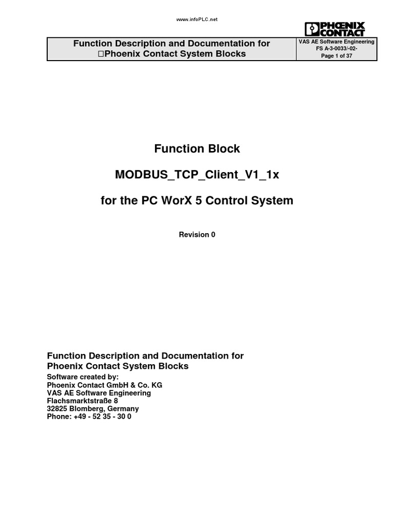 Infoplc Net Modbus Tcp Client V1 1x 001 Pdf Computer Architecture Network Protocols