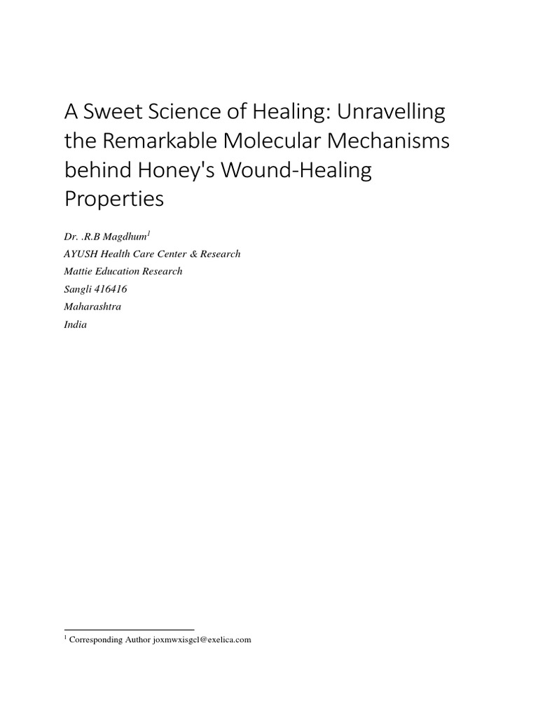 A Sweet Science of Healing: Unravelling the Remarkable Molecular ...