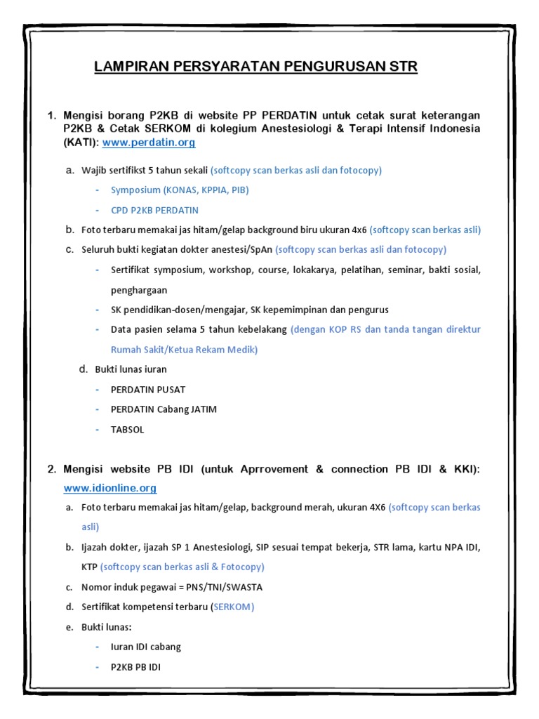 Sop Persyaratan Pengurus Str Pdf