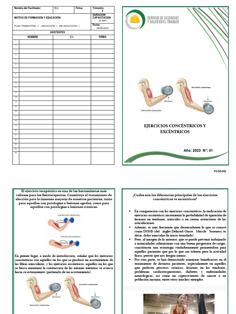 Ejercicios Concéntricos y Excéntricos | PDF | Músculo esquelético | Hombro