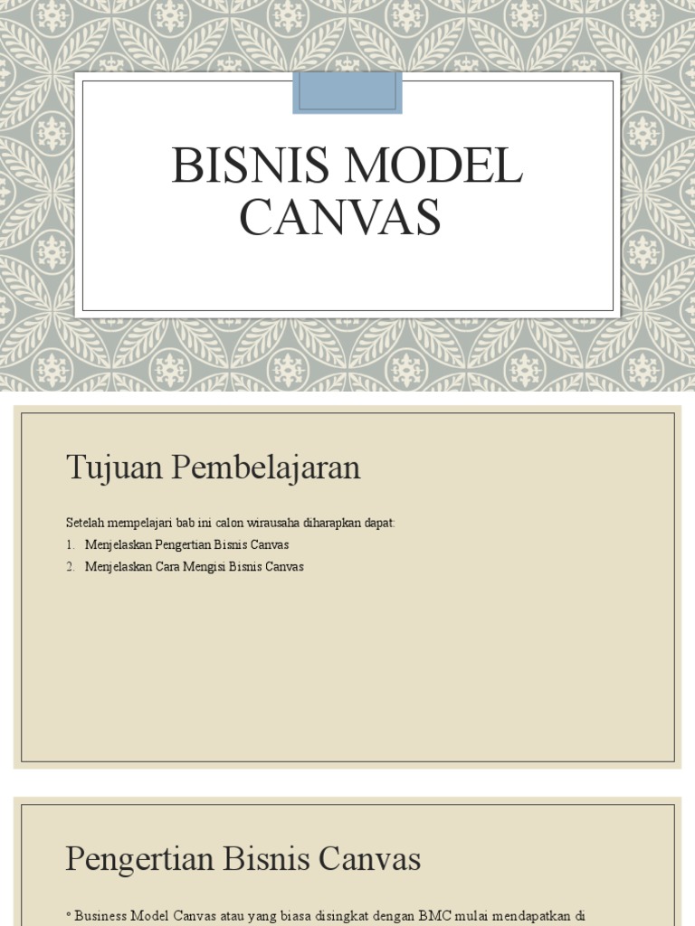 BISNIS MODEL CANVAS (Pertemuan 10) | PDF | Karier & Perkembangan | Seni