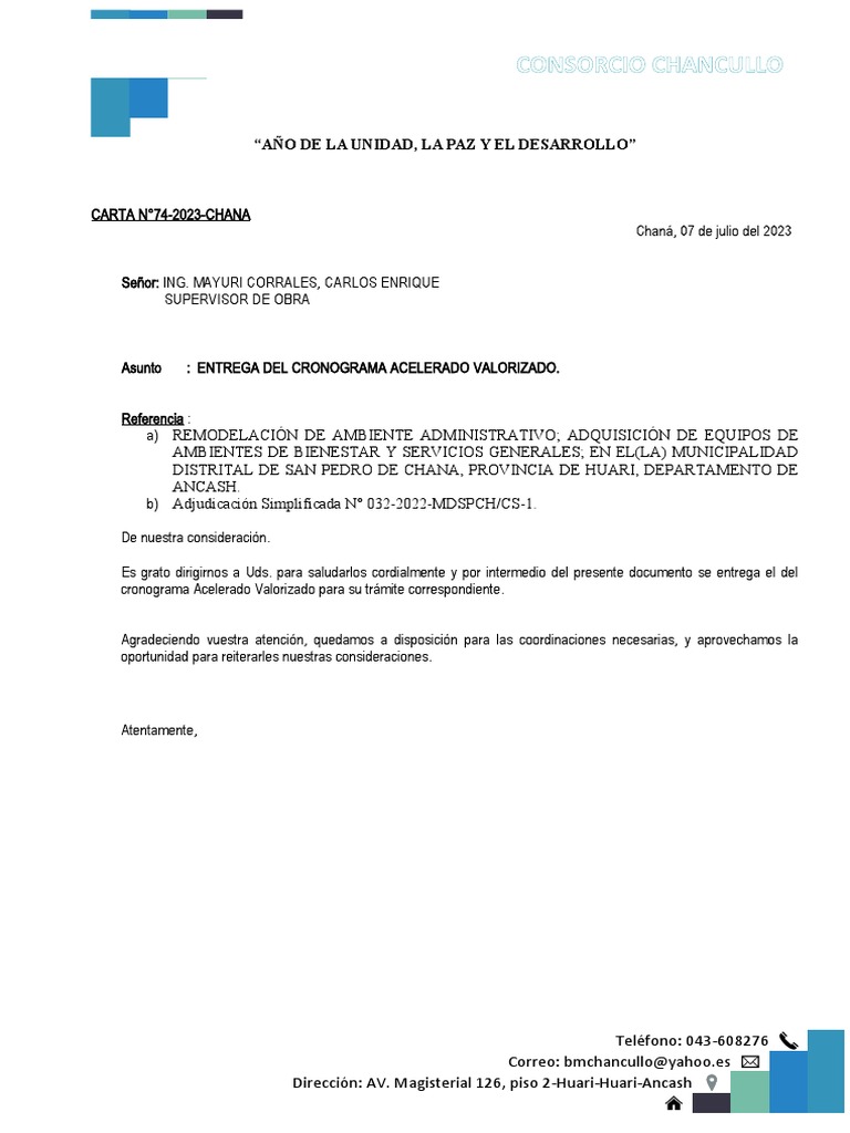 72.carta - Entrega de Val.n°03 | PDF