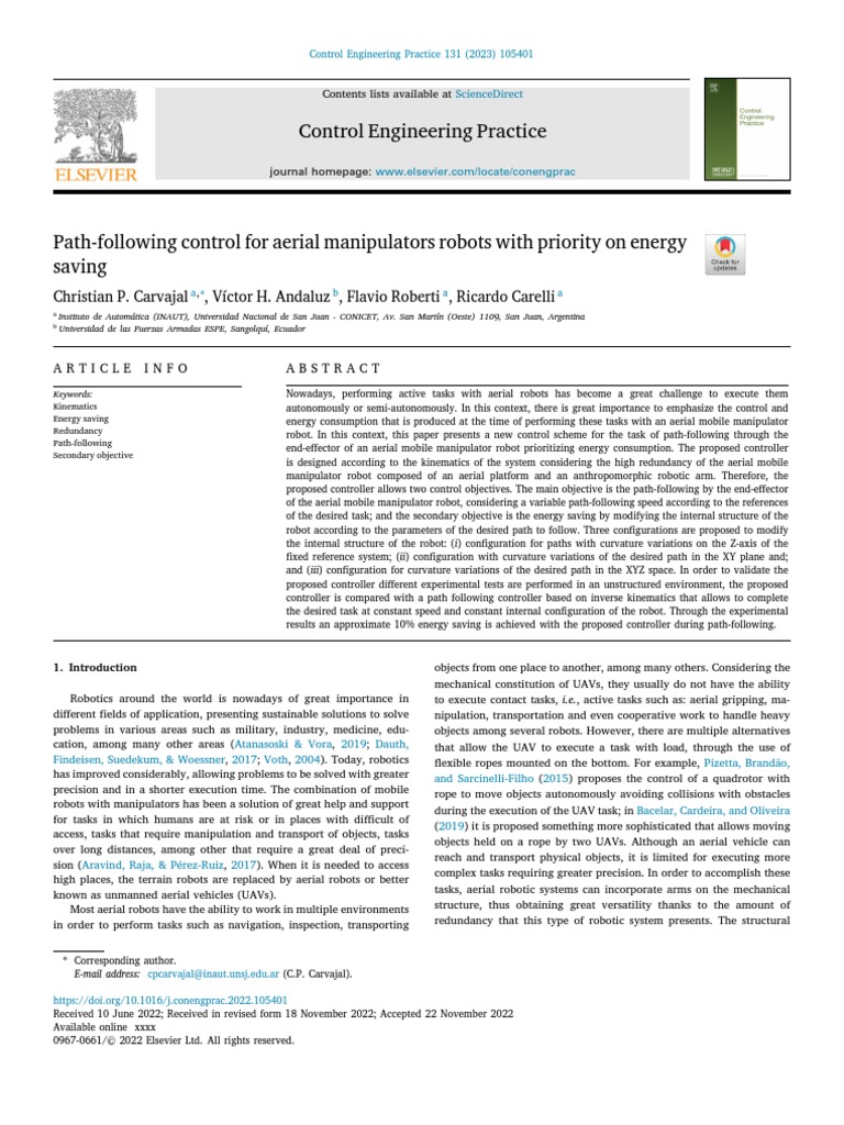 Path-Following Control For Aerial Manipulators Robots With Priority On ...