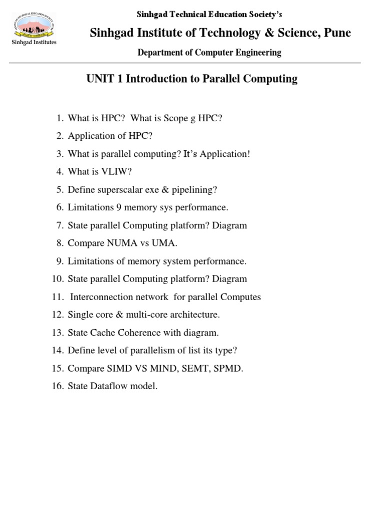 HPC Viva Question | PDF | Parallel Computing | Central Processing Unit