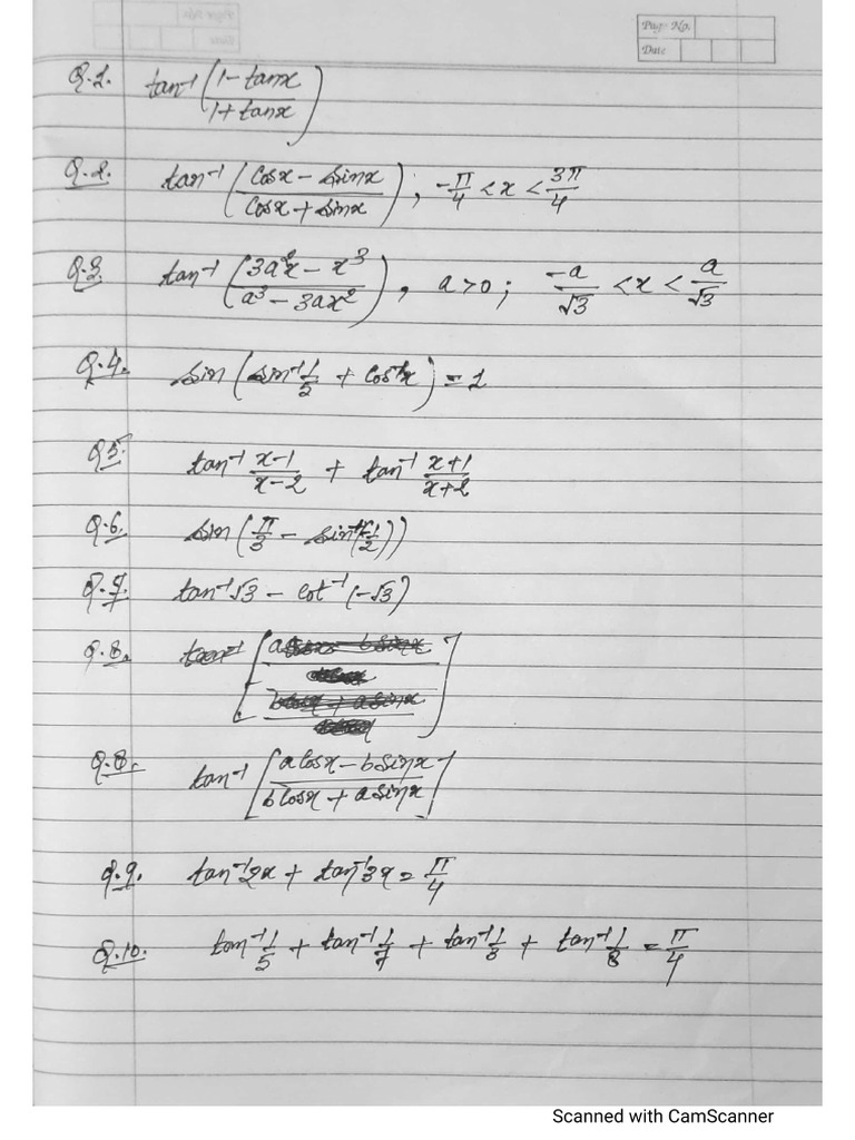 Inverse Trigonometry Assignment | PDF Inverse Trigonometry Assignment | PDF