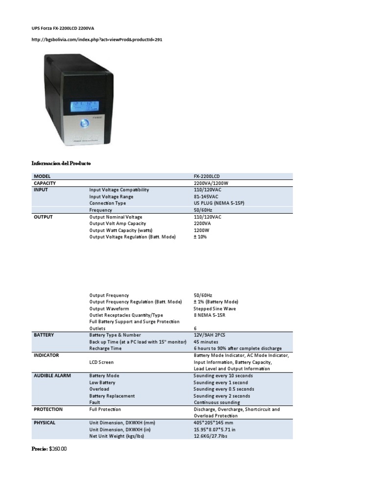 Especificaciones de Ups | PDF | Diodo emisor de luz | Bienes manufacturados