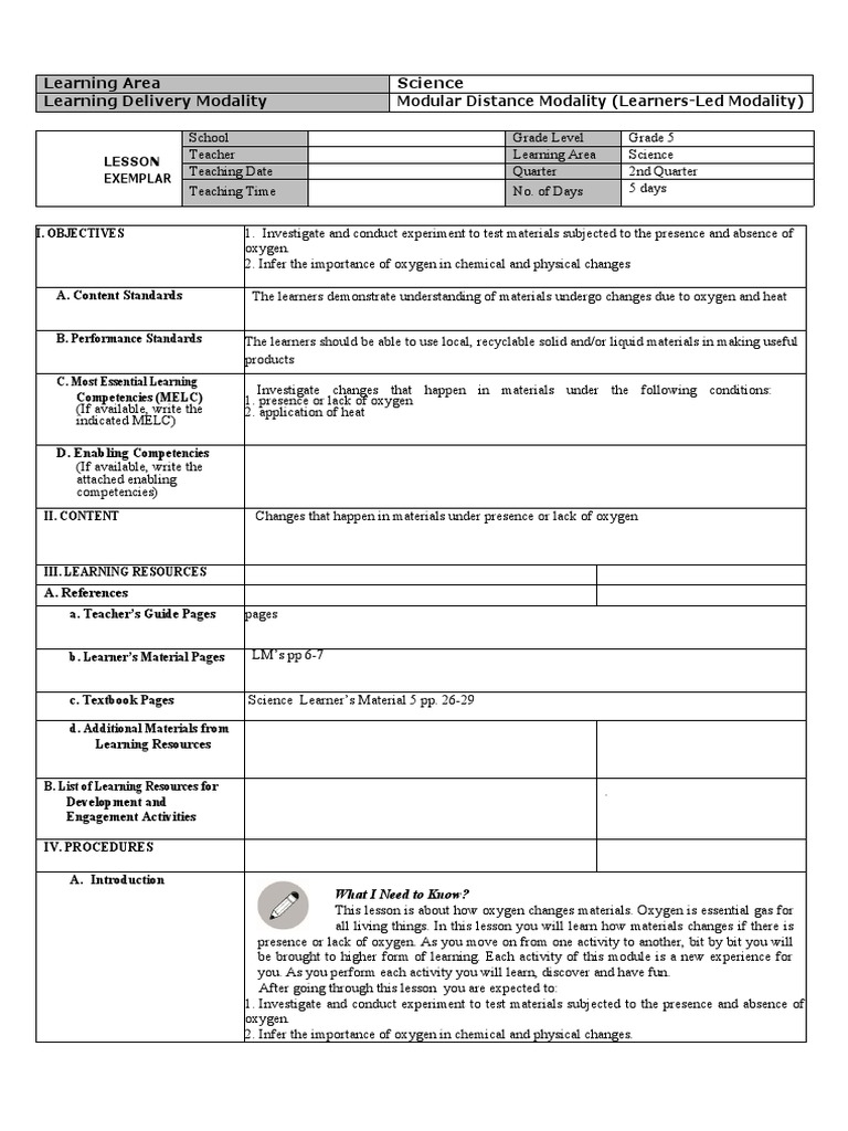 SCIENCE5Q1MELC2 | PDF | Combustion | Water