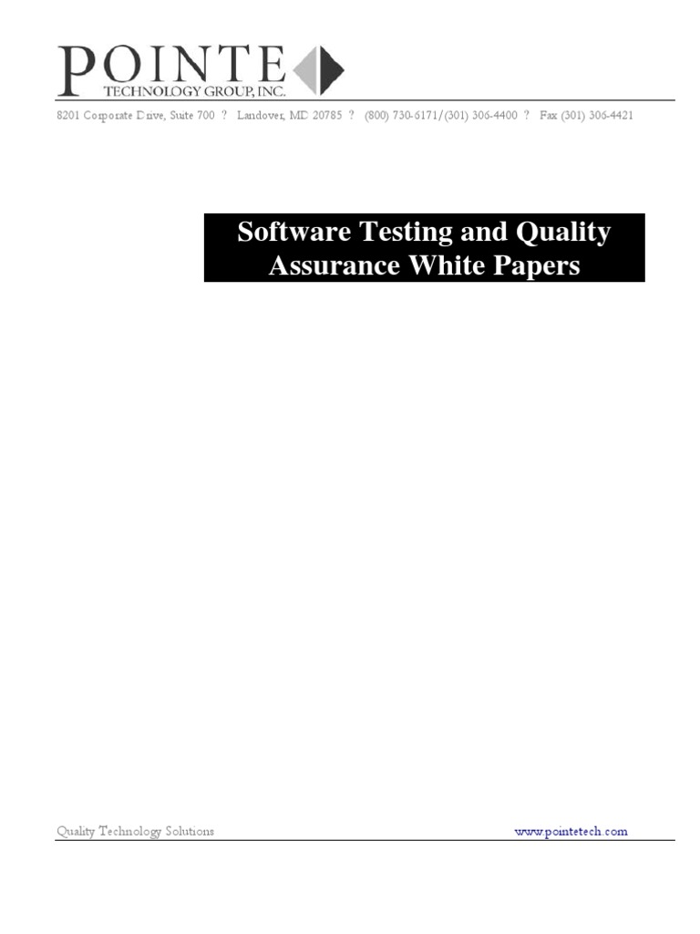 Software Testing and Quality Assurance White Papers | PDF | Software ...