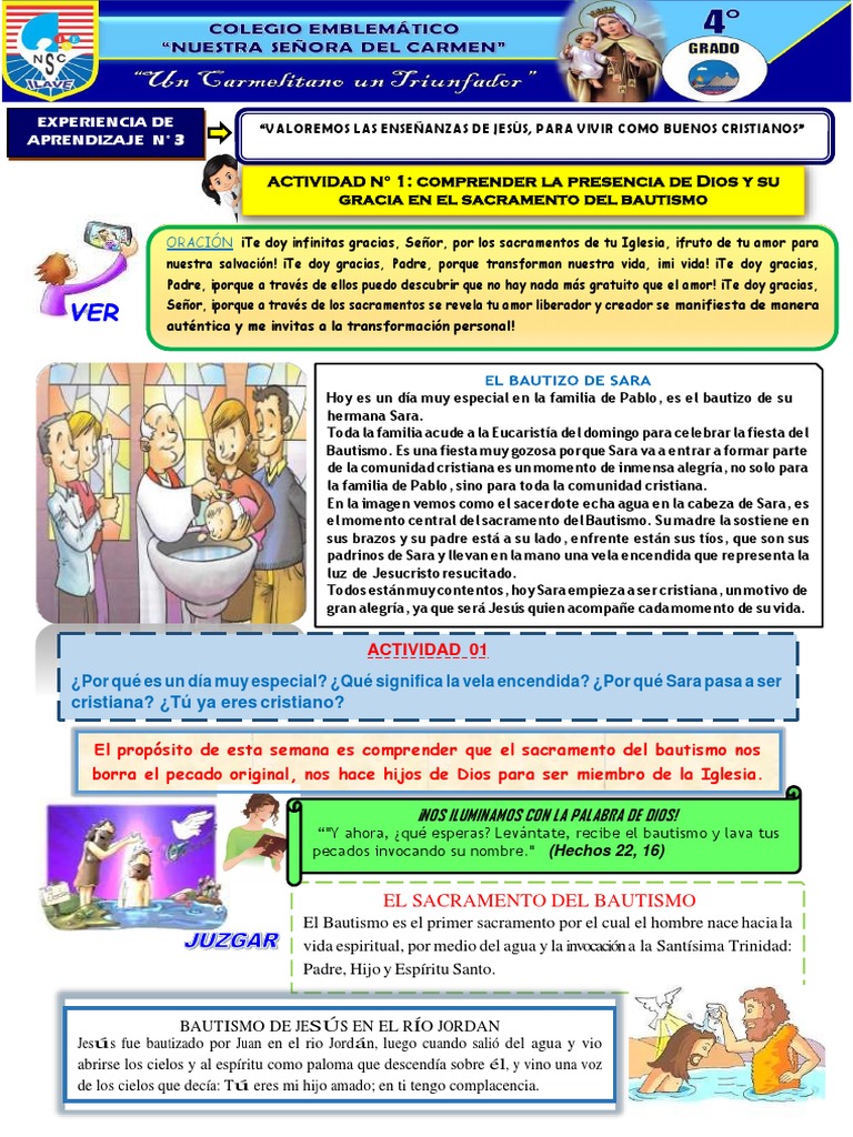 Exp 3 - 1 Act - Bautismo - II Bim | PDF | Bautismo | Sacramentos