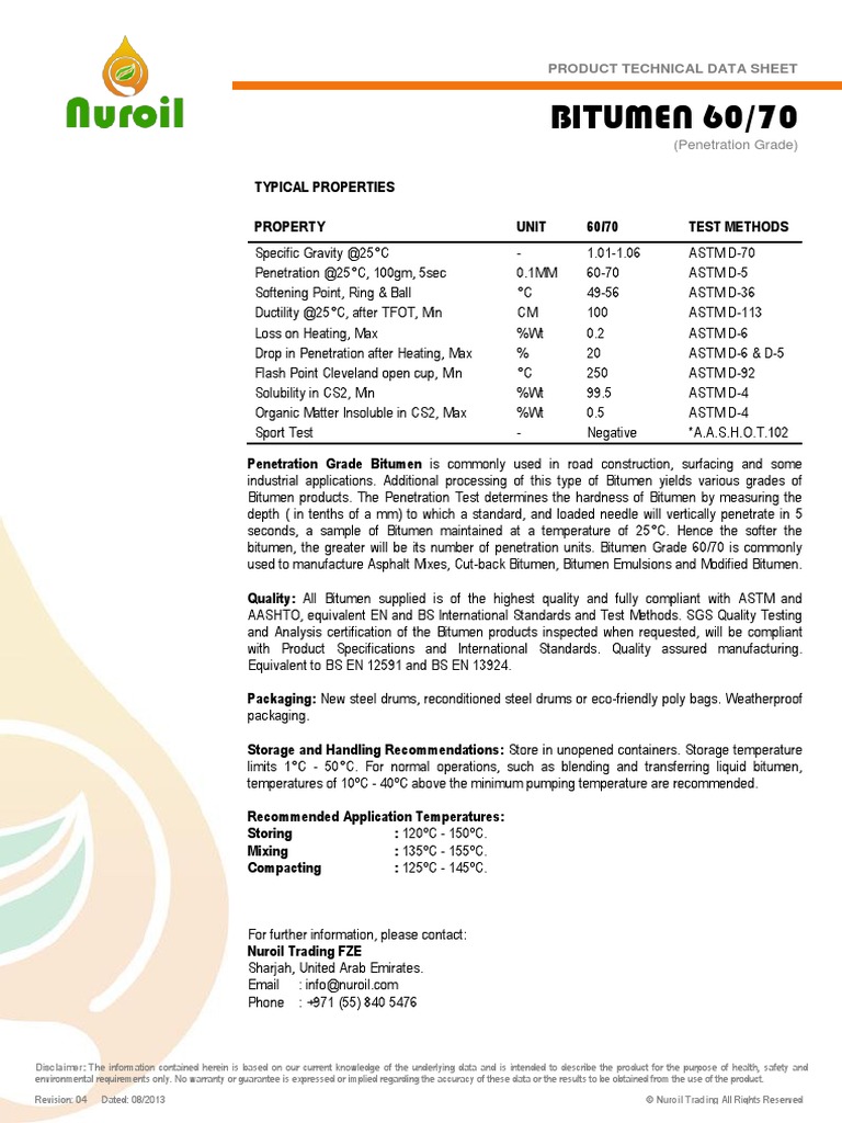 Bitumen 60 70 | PDF | Physical Sciences | Materials