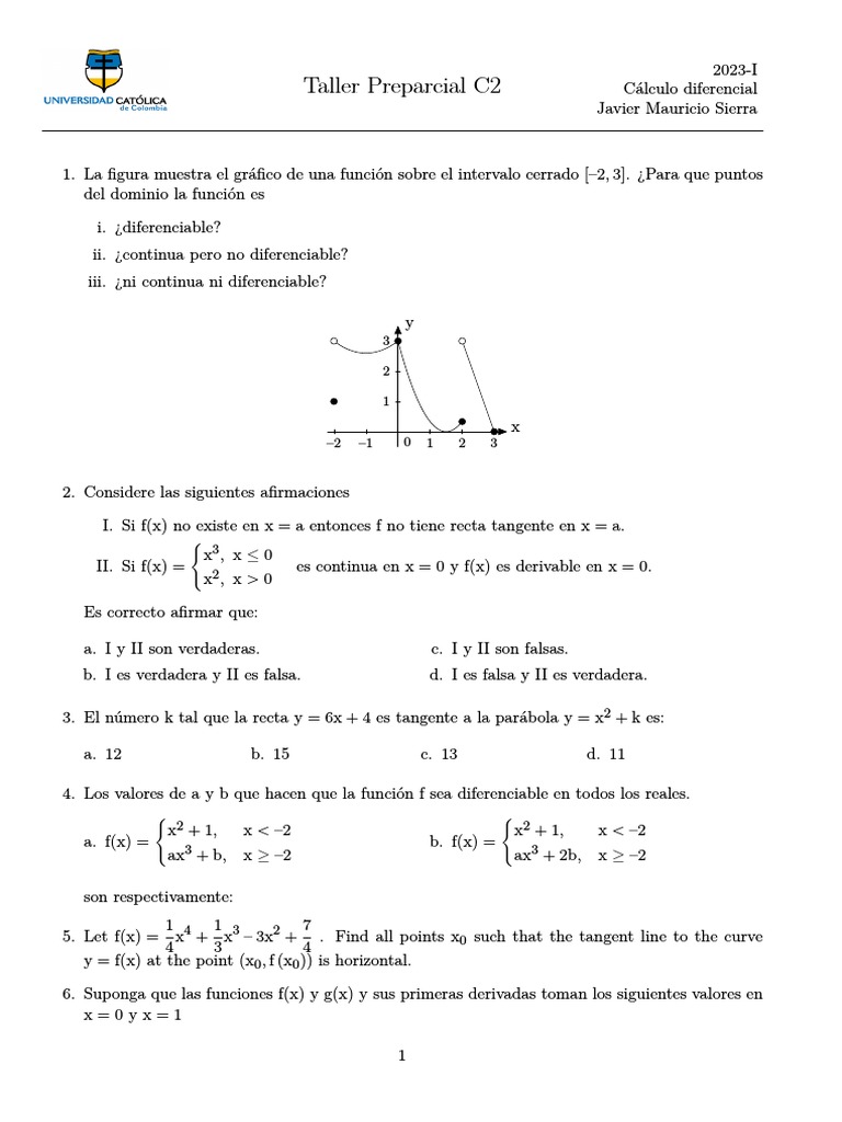 Ucat - Ejercicios Prop - Int - C2 | PDF | Derivado | Calculo diferencial