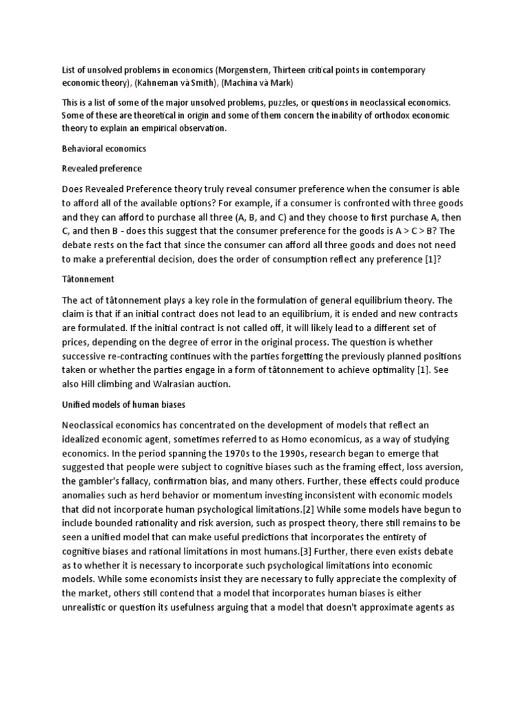 Unsolved Problems | PDF | Option (Finance) | Economics