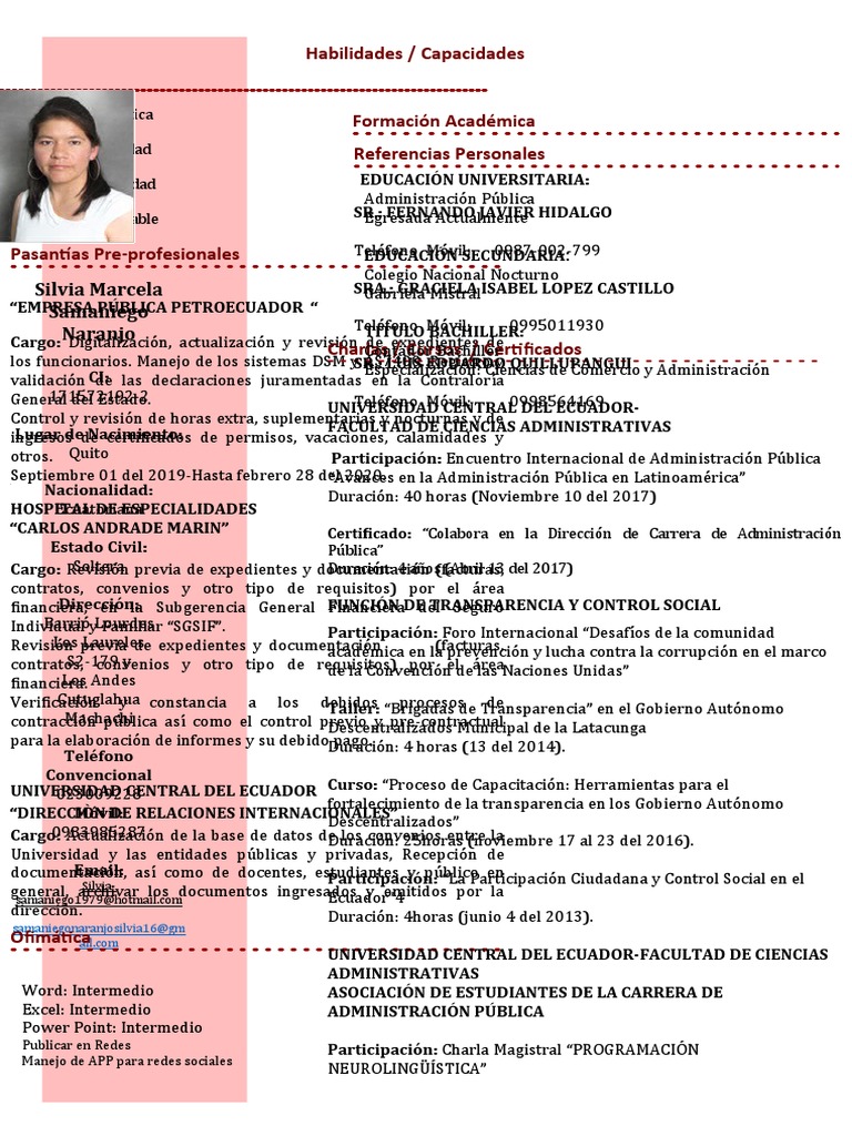 Silvia Samaniego CV2023 | PDF