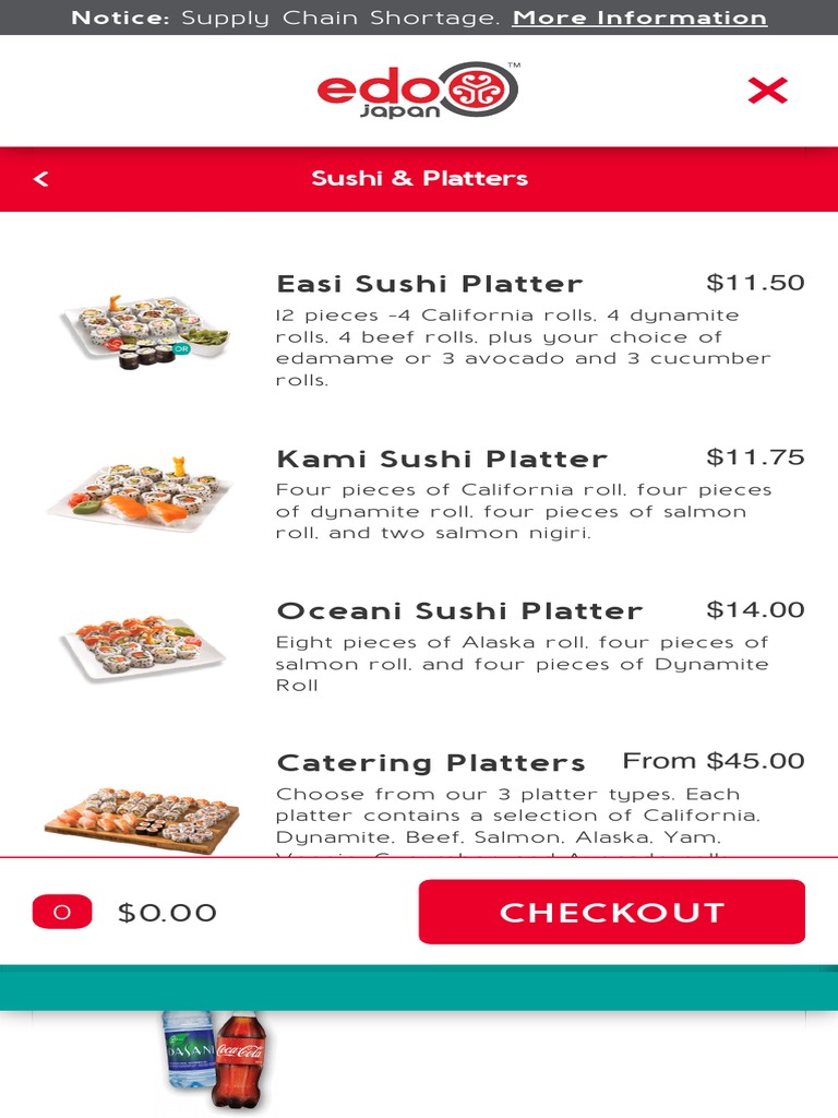Edo Japan Sushi Menu Overview | PDF | Sushi | Foods