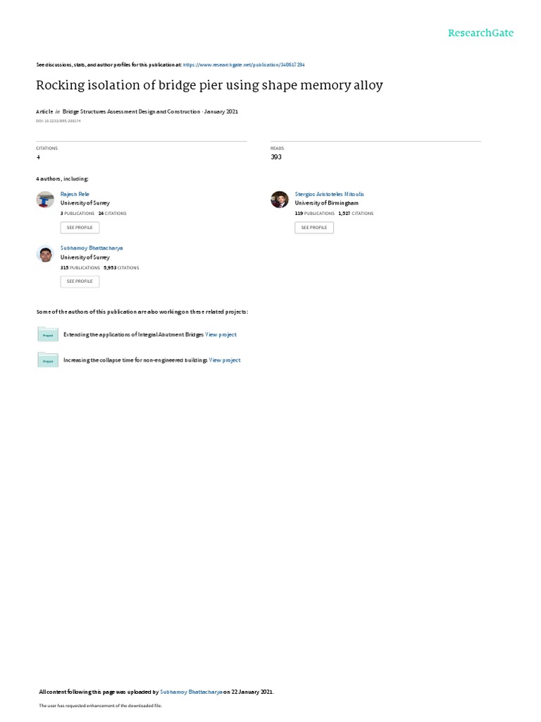 2020 Bridge Structures Rocking | PDF | Deformation (Engineering ...