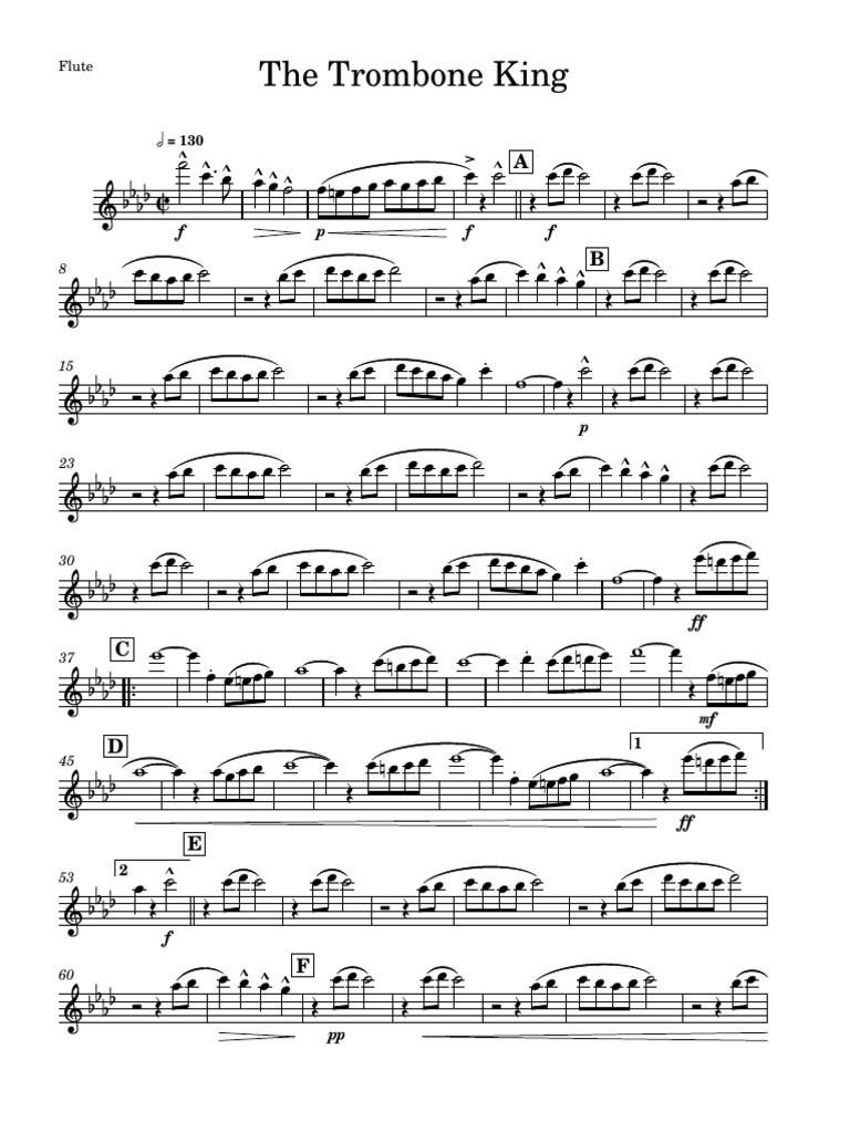 Trombone King March | PDF | Musical Instruments | Aerophones