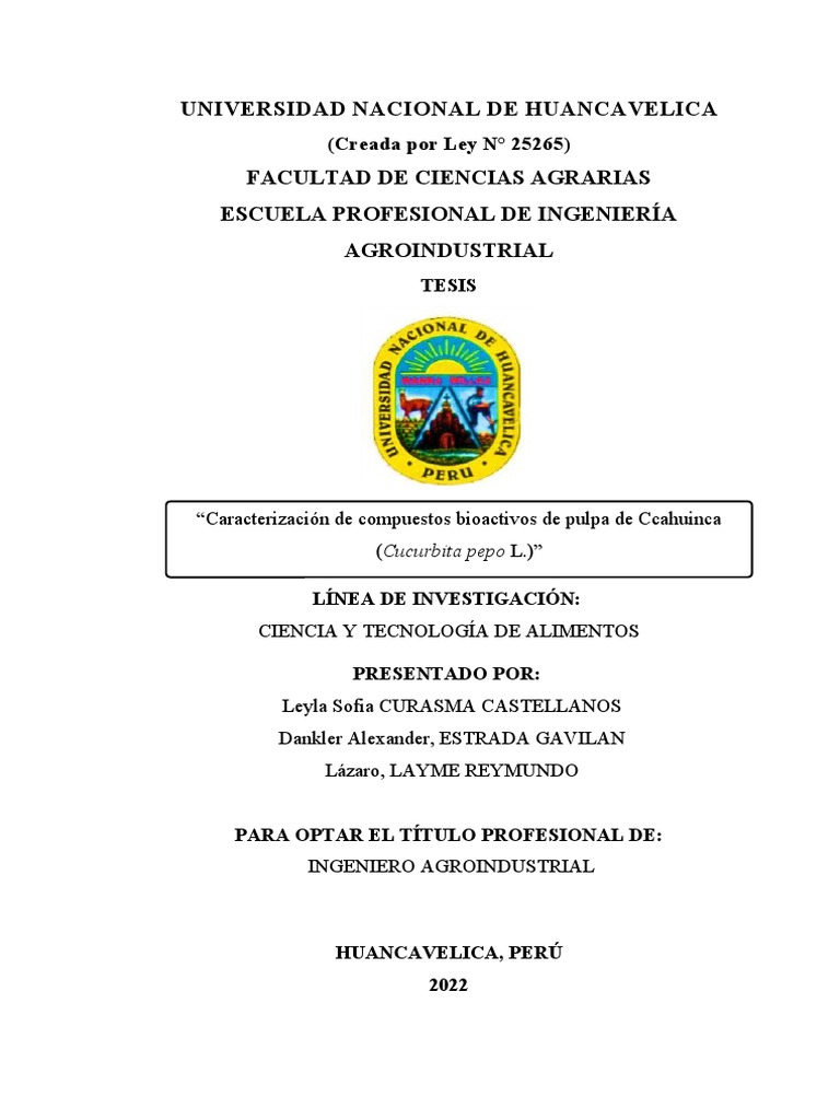 1..trabajo Grupal-PROYEC. DE TESIS - 2022 | PDF | Antioxidante | Alimentos