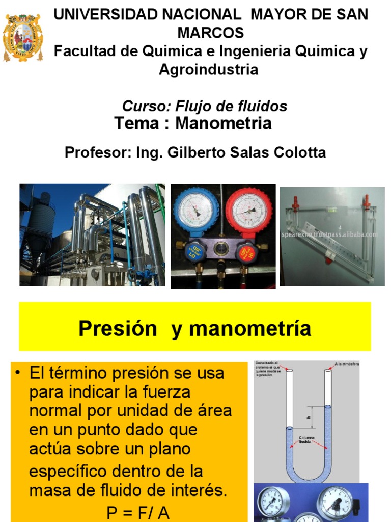 Manometria | PDF | Medida de presión | Presión