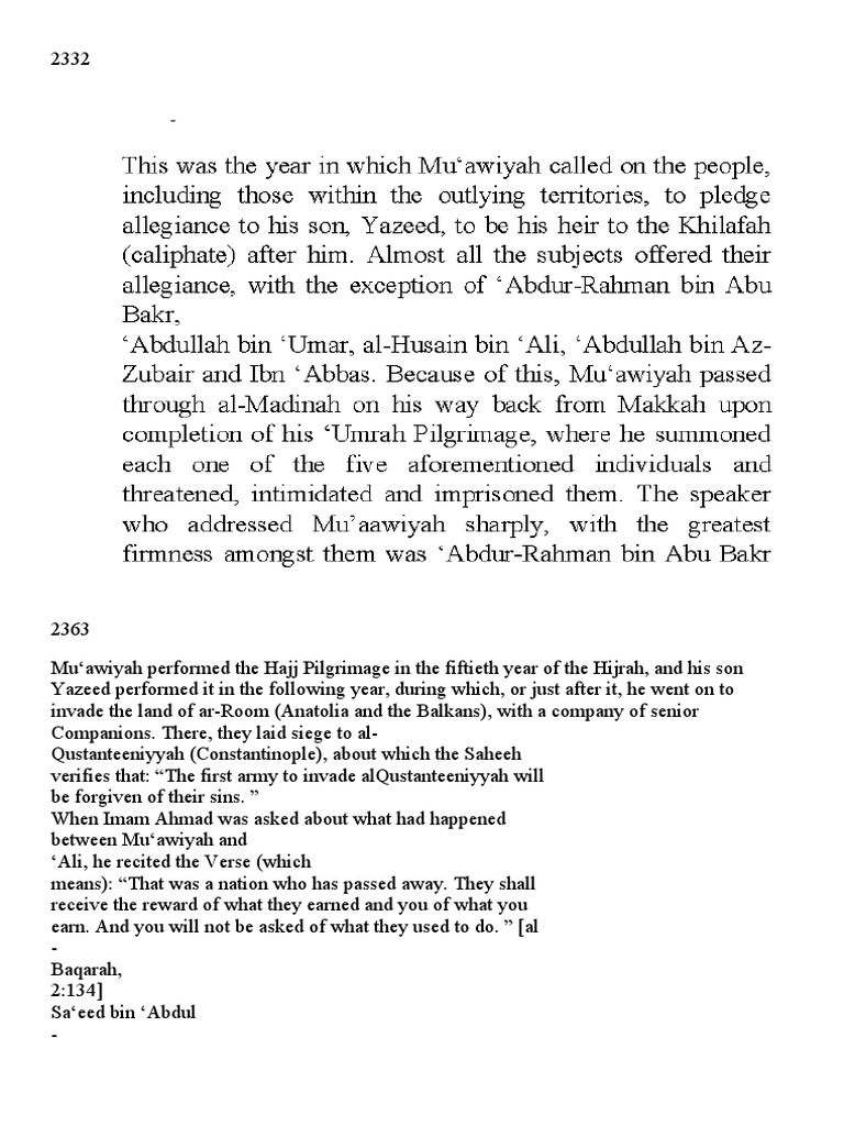 Bidaya Wa Nihaya | PDF | Husayn Ibn Ali | Umar