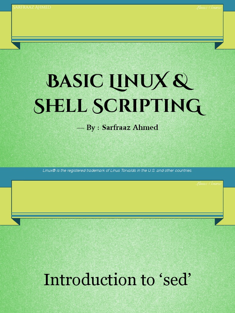 L12 Basic Linux Extras Sed and Awk Intros Slides | PDF | System Software | Computer Programming