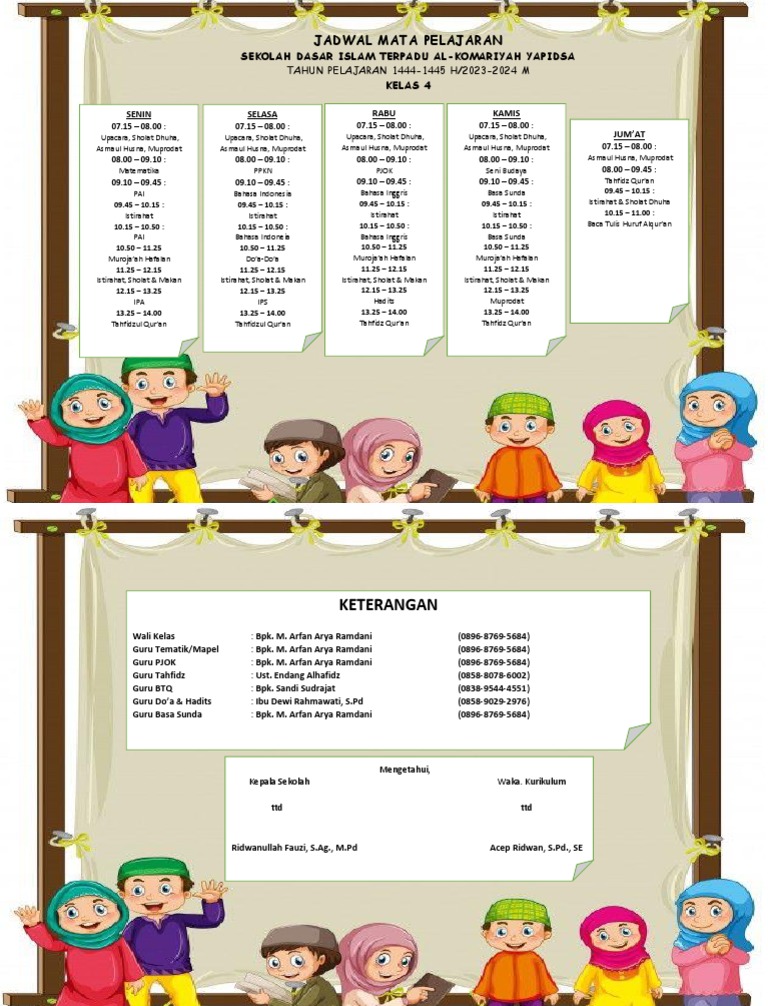 Jadwal Kelas 4 | PDF