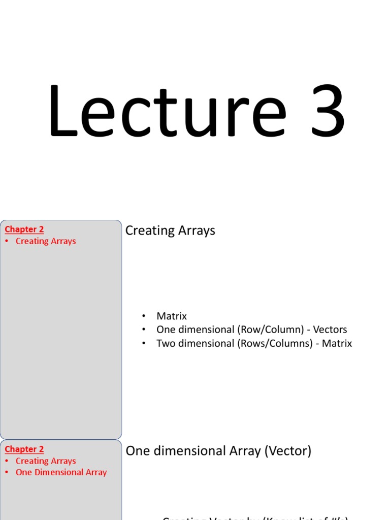 Matlab Lecture 3 | PDF | Matrix (Mathematics) | Matlab