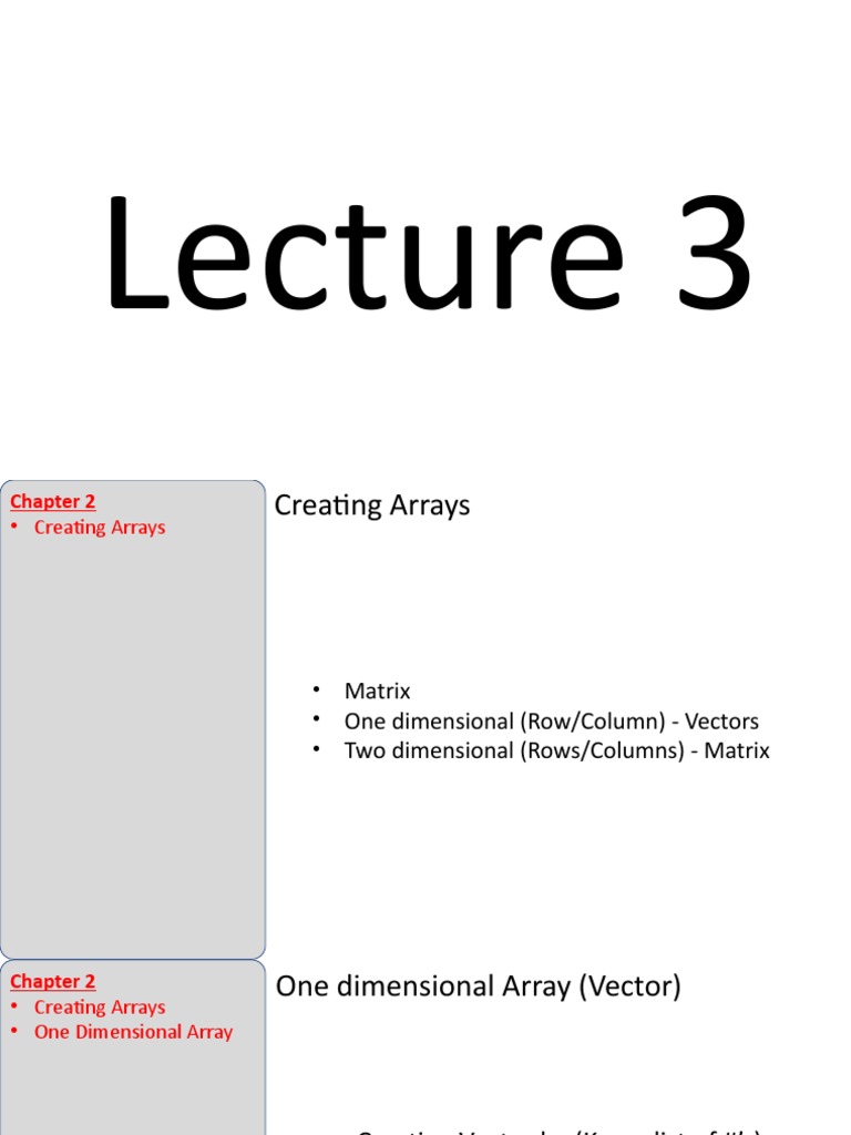 Matlab Lecture 3 | PDF | Matrix (Mathematics) | Matlab Matlab Lecture 3 | PDF | Matrix (Mathematics) | Matlab