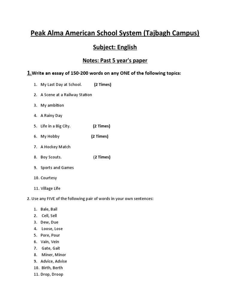 Past Papers of The | PDF | Clause | Verb