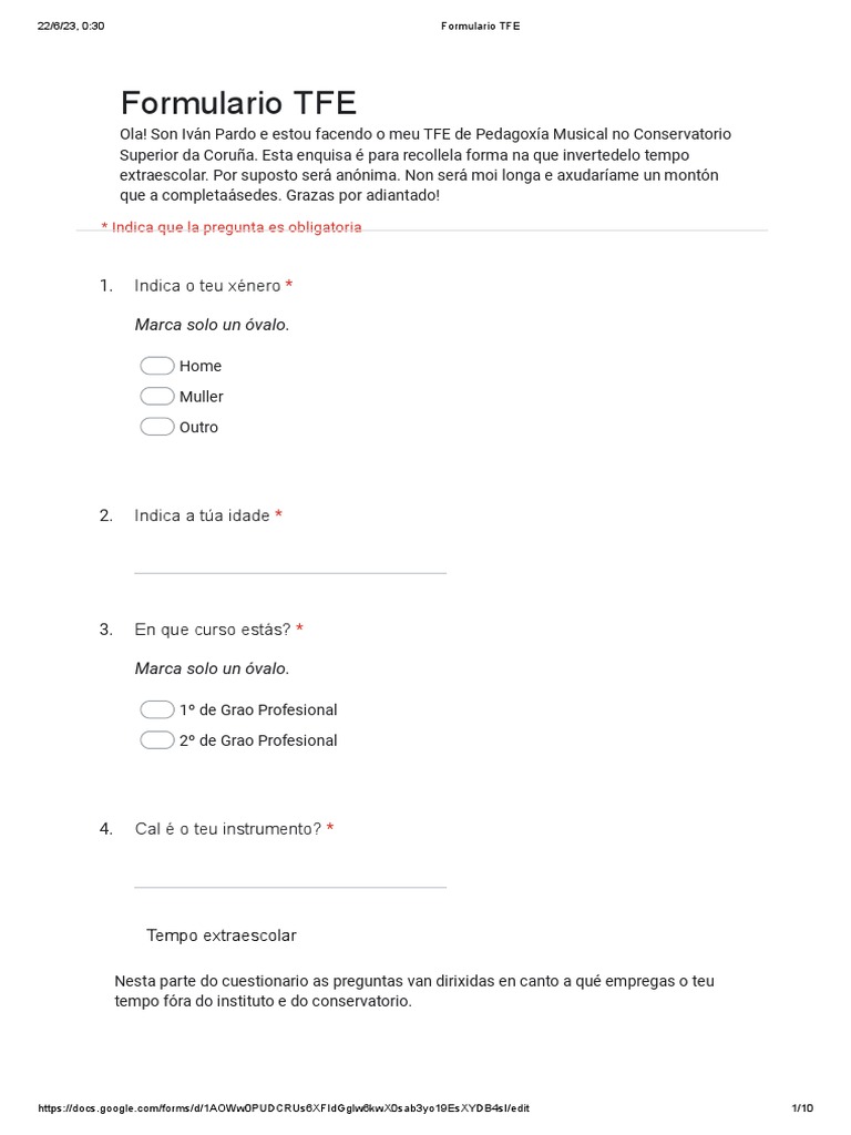 Formulario TFE - Formularios de Google | PDF