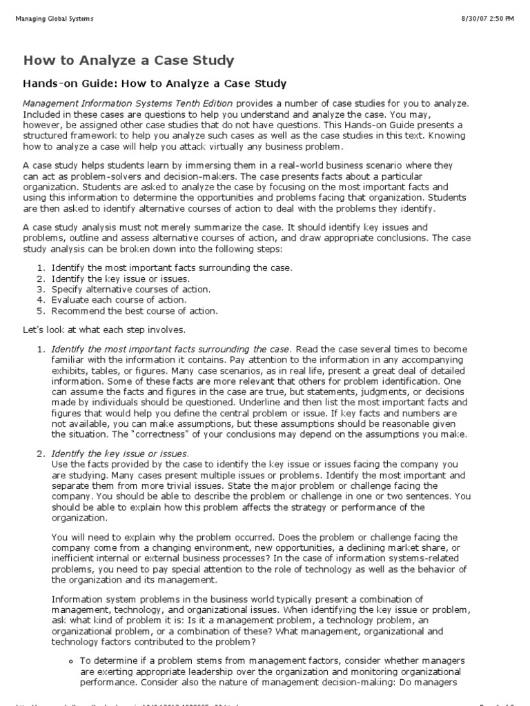 How To Analyze A Case Study | PDF | Business Process | Decision Making