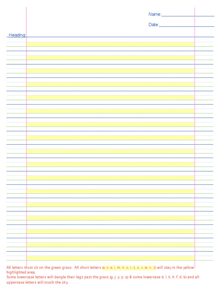 Printable Lined Paper | Download Free PDF | Graphemes | Naming Conventions