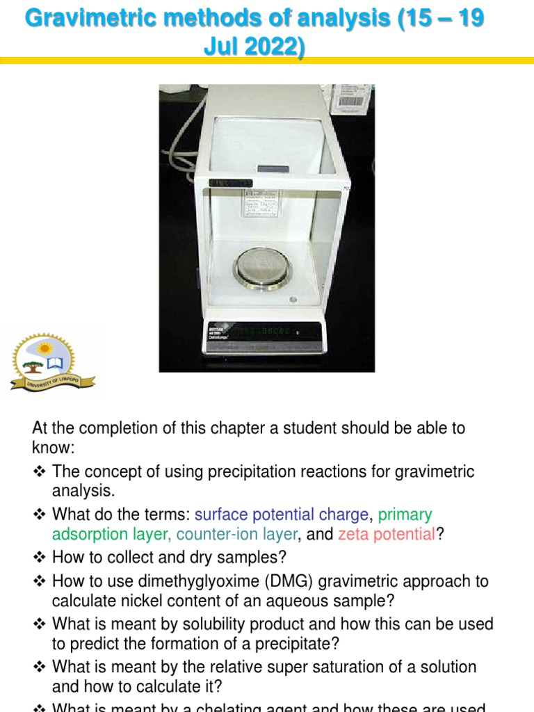 Gravimetric Analysis Techniques Explained | PDF | Precipitation ...