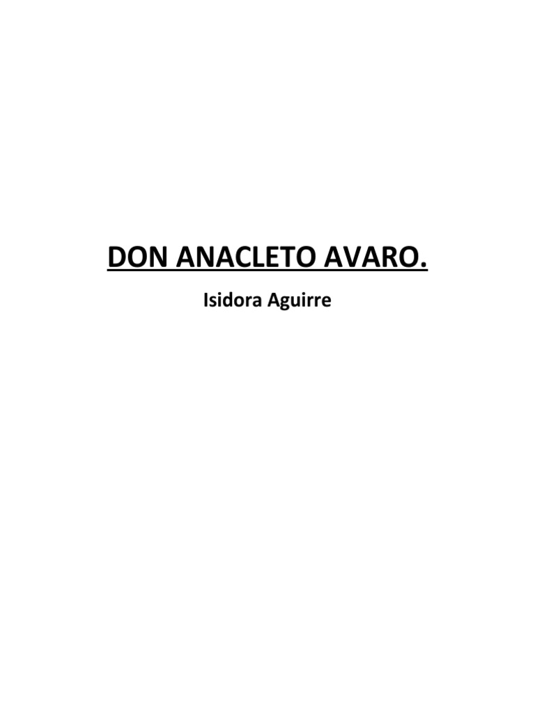 DON ANACLETO AVARO (Texto) | PDF | Hogar, jardinería y bricolaje | Arte