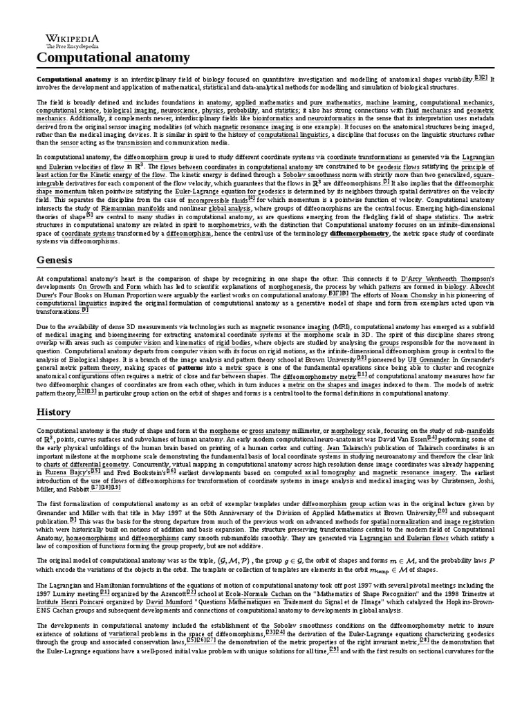 Computational Anatomy | Download Free PDF | Mathematical Physics ...