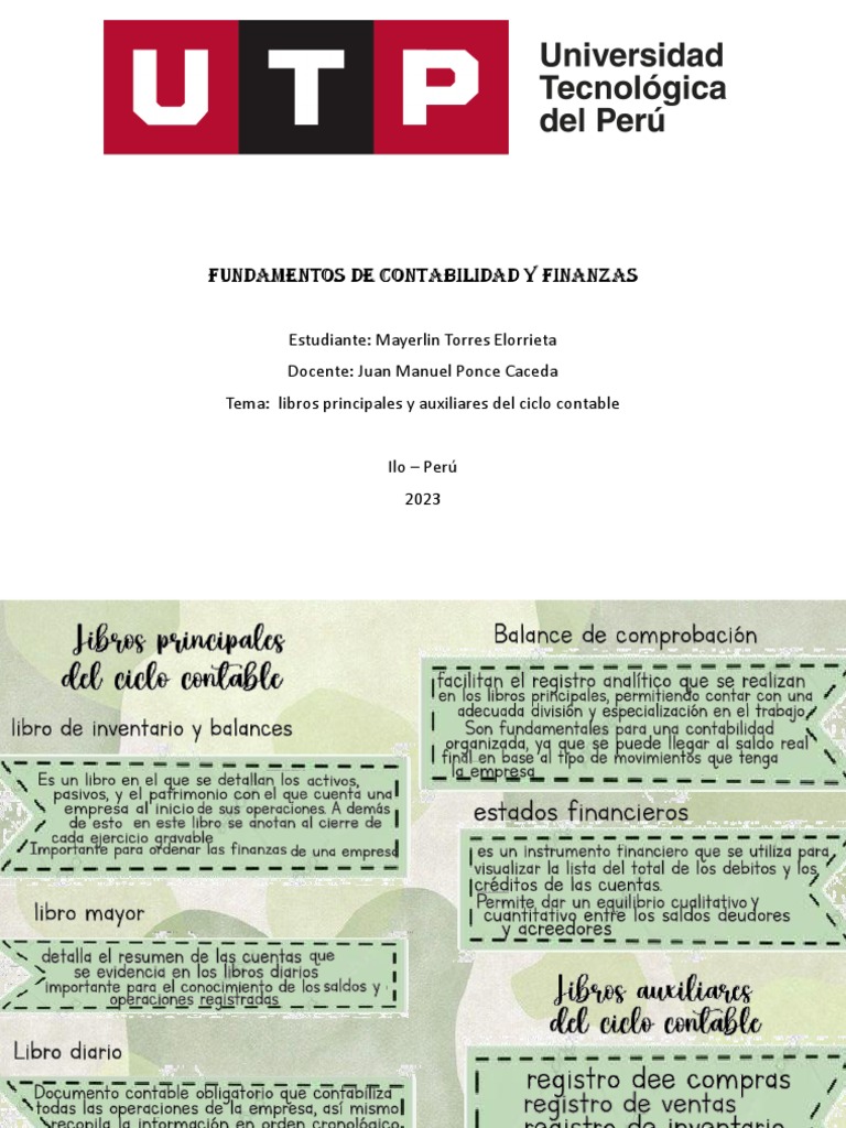 Libros Principales Del Ciclo Contable | PDF